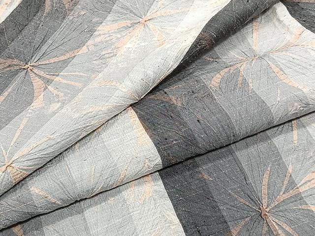 平和屋着物▽上質な紬　単衣　絞り　間道　正絹　逸品　CAAX2481xi