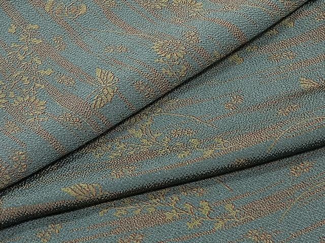 平和屋着物▽上質な小紋　単衣　花蝶文　鬼しぼ縮緬　正絹　逸品　CAAX2527xi