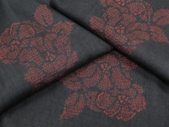 平和屋着物●本場結城紬　100亀甲　草花文　正絹　逸品　CAAX3037th