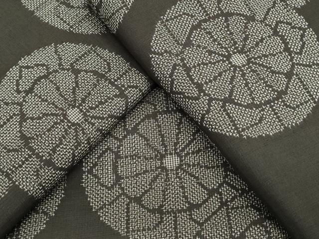 平和屋着物●本場大島紬　9マルキ　片輪車文　正絹　逸品　未使用　CAAX3041th