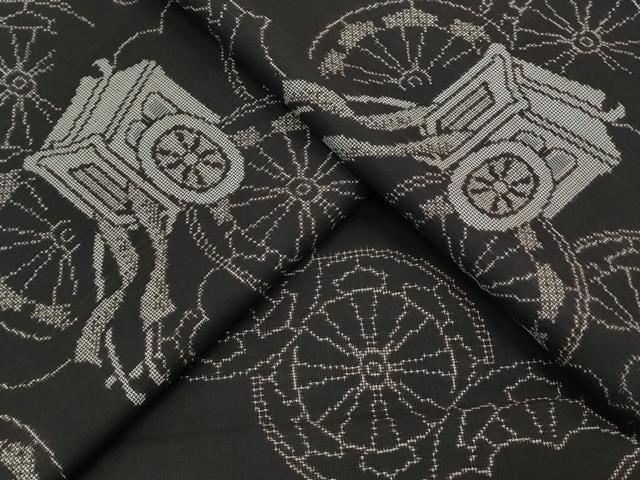 平和屋着物●本場大島紬　9マルキ　御所車文　正絹　逸品　未使用　CAAX3057th