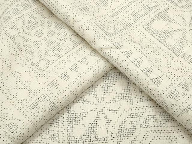 平和屋着物●本場結城紬　100亀甲　吉祥文　正絹　逸品　CAAX3060th