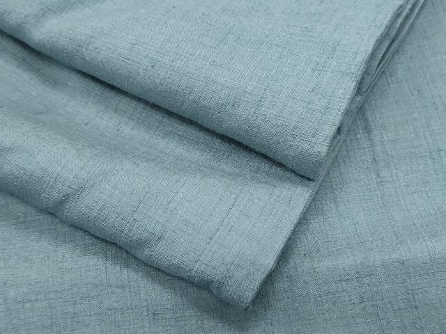平和屋着物●本場結城紬　藍鼠色　正絹　逸品　CAAX3090th