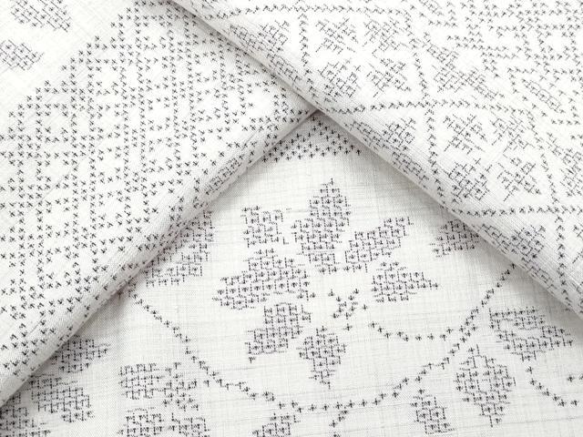 平和屋着物●結城紬　100亀甲　吉祥花文　正絹　逸品　CAAX3093th