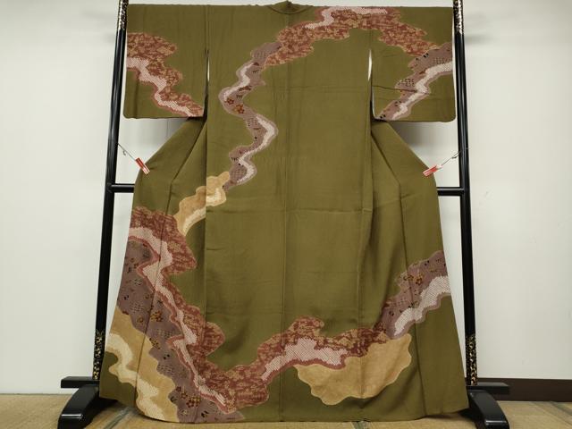 平和屋着物●訪問着　絞り　道長宝尽くし花文　金彩　正絹　逸品　CAAX4422ut