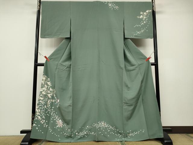 平和屋着物●訪問着　友禅　童子遊び　枝桜　正絹　逸品　CAAX4424ut