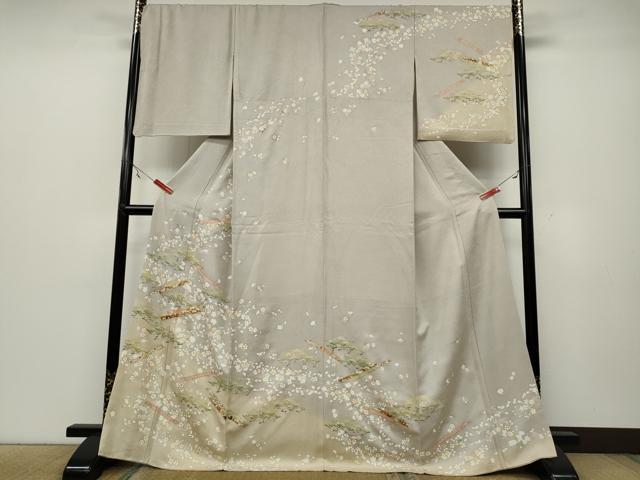 平和屋着物●訪問着　駒刺繍　短冊草花文　暈し染め　金彩　やまと誂製　正絹　逸品　CAAX4465ut