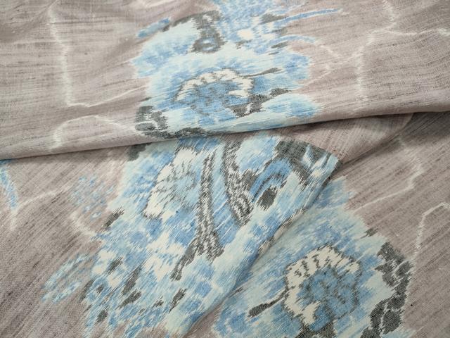 平和屋着物●小千谷紬　破れ色紙花文　銀座越後屋扱い　正絹　逸品　CAAX4486ut