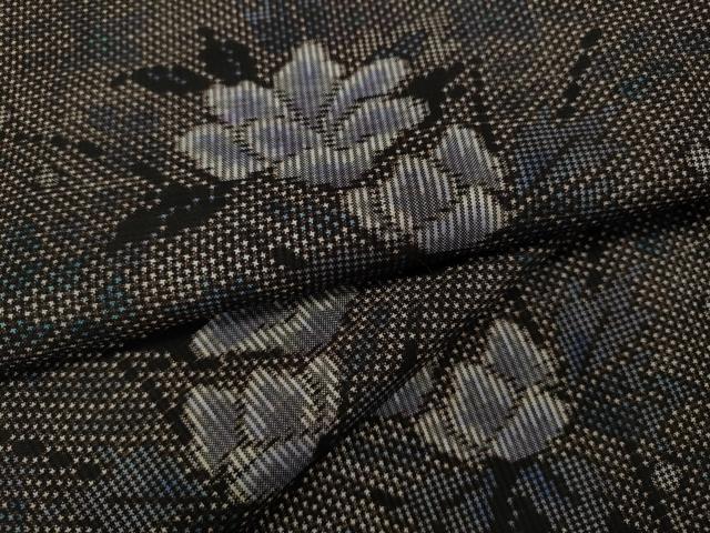 平和屋着物●本場大島紬　7マルキ　草花文　総絣　正絹　逸品　CAAX4504ut