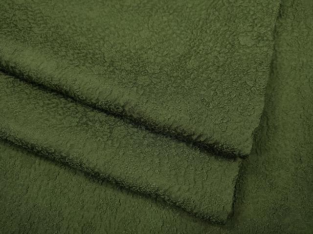 平和屋着物●上質な色無地　舞花地紋　松葉色　正絹　逸品　CAAX4510ut