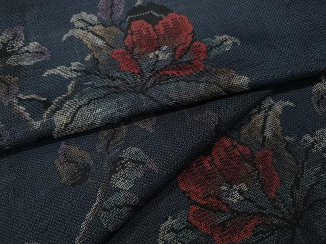 平和屋着物●本場大島紬　9マルキ　枝花文　正絹　逸品　CAAX4515ut