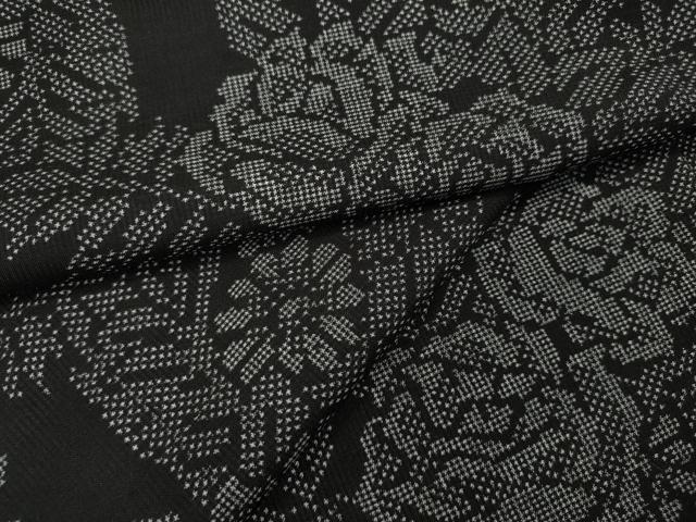 平和屋着物●本場大島紬　7マルキ　雪輪草花文　正絹　逸品　未使用　CAAX4522ut