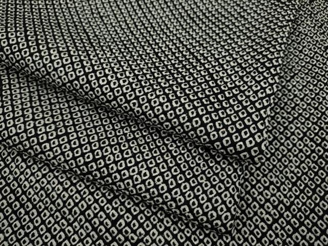 平和屋着物●大変加工の良い総絞り小紋　黒地　正絹　逸品　CAAX4564ut