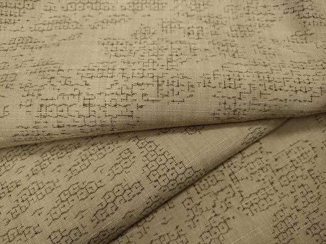 平和屋着物●結城紬　80亀甲　道長舞花文　大丸扱い　正絹　逸品　CAAX4581ut