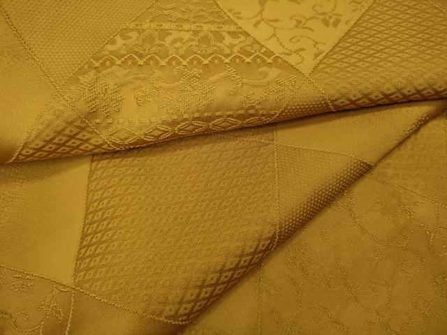 平和屋着物●上質な色無地　菱花地紋　櫨染色　正絹　逸品　CAAX4590ut