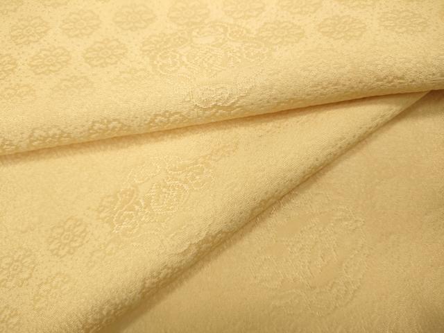 平和屋着物●上質な色無地　吉祥花地紋　雄黄色　正絹　逸品　CAAX4594ut