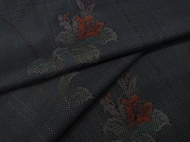 平和屋着物●本場大島紬　9マルキ　草花文　正絹　逸品　未使用　CAAX4601ut