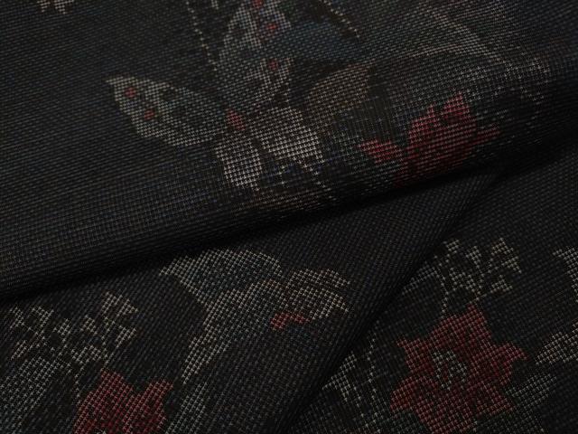 平和屋着物●本場大島紬　9マルキ　舞蝶花間道　正絹　逸品　未使用　CAAX4607ut