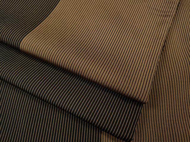 平和屋着物●上質なお召　縞　正絹　逸品　CAAX4629ut