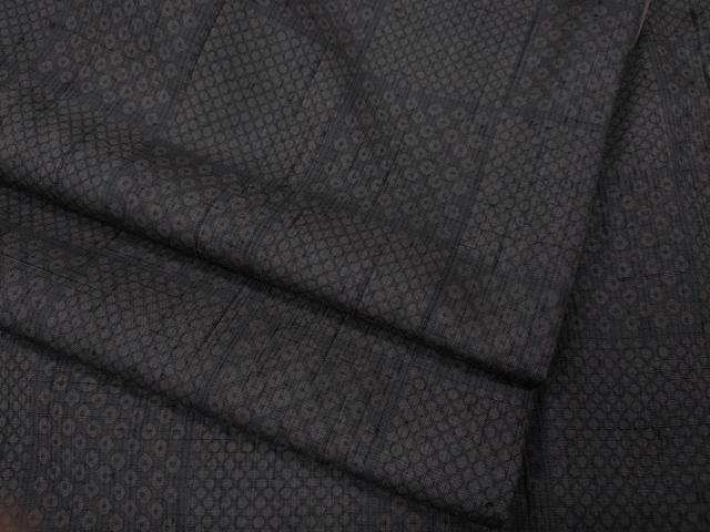 平和屋着物●上質な小紋　紬地　市松鹿の子文　正絹　逸品　CAAX4631ut