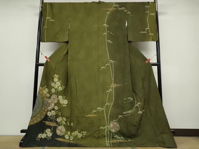 平和屋着物●訪問着　鈴花蝶文　暈し染め　金彩　正絹　逸品　CAAX4657ut