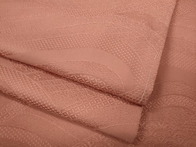 平和屋着物●上質な色無地　流線花地紋　東雲色　正絹　逸品　未使用　CAAX4680ut