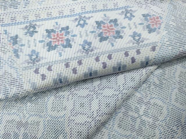 平和屋着物●本場大島紬　白大島　7マルキ　切嵌吉祥花文　総絣　やまと誂製　正絹　逸品　未使用　CAAX4682ut