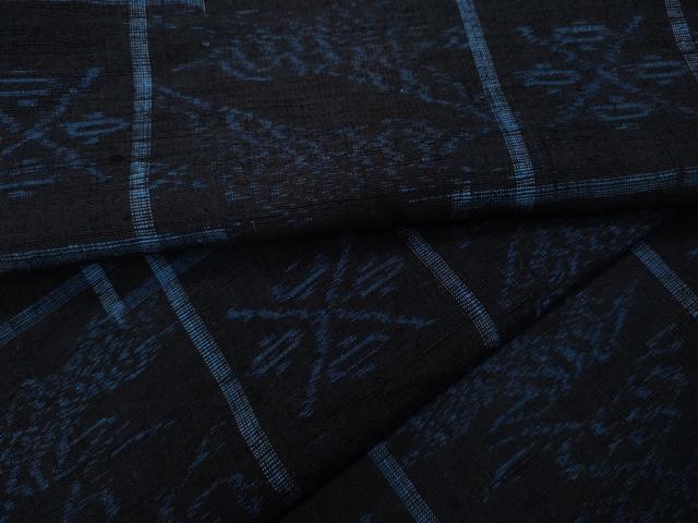 平和屋着物●上質な紬　格子松花文　正絹　逸品　CAAX4689ut