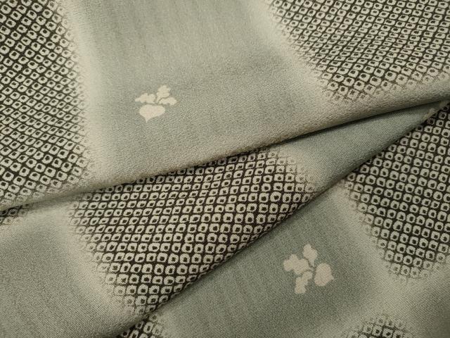 平和屋着物●上質な小紋　成り物　カブ　市松鹿の子文　正絹　逸品　CAAX4701ut