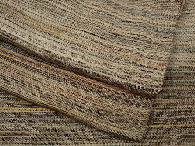 平和屋着物●上質な紬　横段文　正絹　逸品　CAAX4703ut