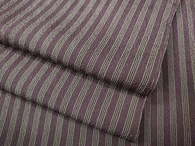 平和屋着物●本塩沢　縞　正絹　逸品　未使用　CAAX4726ut