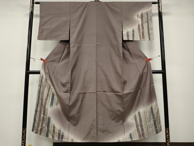 平和屋着物●訪問着　本場染大島紬　刺繍　笹竹文　金彩　正絹　逸品　未使用　CAAX4727ut