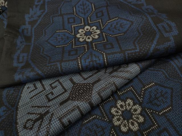 平和屋着物●本場大島紬　正倉院花文　割込み絣　正絹　逸品　CAAX4793ut