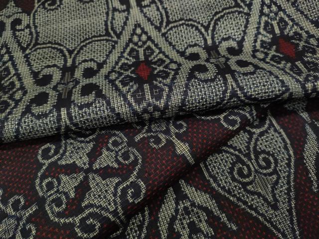 平和屋着物●本場大島紬　吉祥文　割込み絣　正絹　逸品　CAAX4795ut
