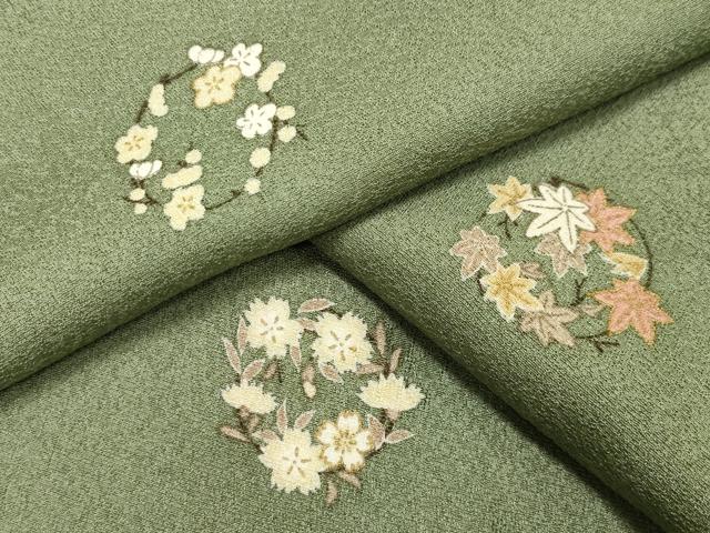 平和屋着物●上質な小紋　花丸文　金彩　正絹　逸品　CAAX5604gh