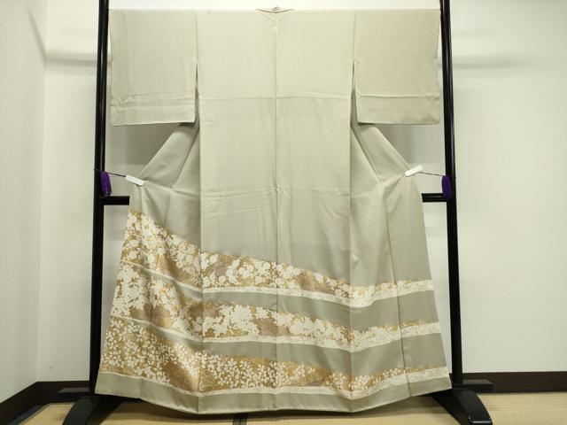 平和屋着物●豪華色留袖　駒刺繍　籬草花文　金彩　正絹　逸品　CAAX5617gh