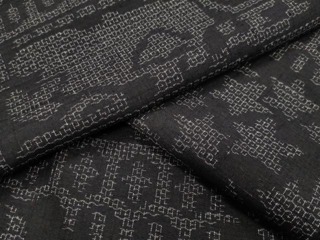 平和屋着物●結城紬　80亀甲　吉祥文　正絹　逸品　CAAX5635gh