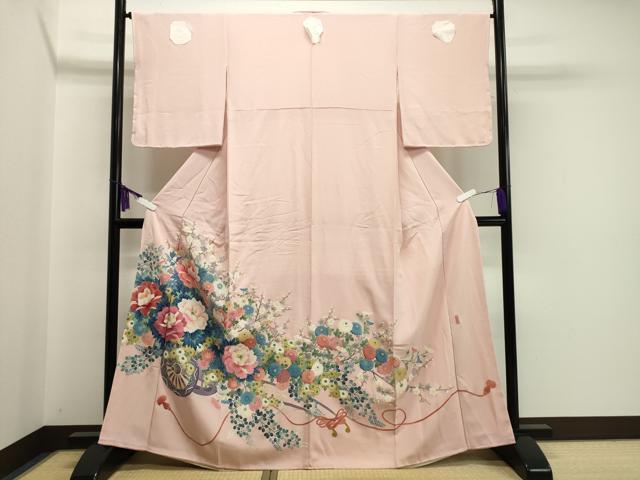 平和屋着物●本加賀友禅作家　奥原一就　色留袖　花車文　正絹　逸品　CAAX5636gh