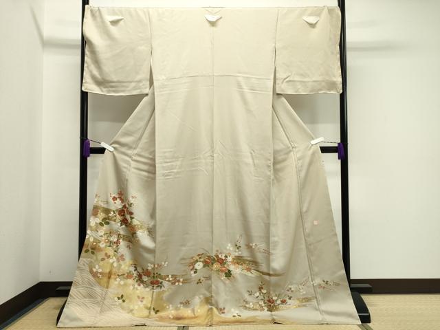 平和屋着物●豪華色留袖　作家物　駒刺繍　花筏　金彩　正絹　逸品　未使用　CAAX5639gh