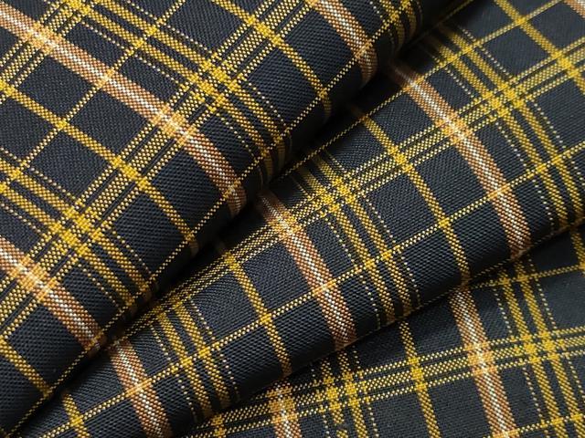 平和屋着物●本場縞大島紬　格子柄　正絹　逸品　CAAX5659gh