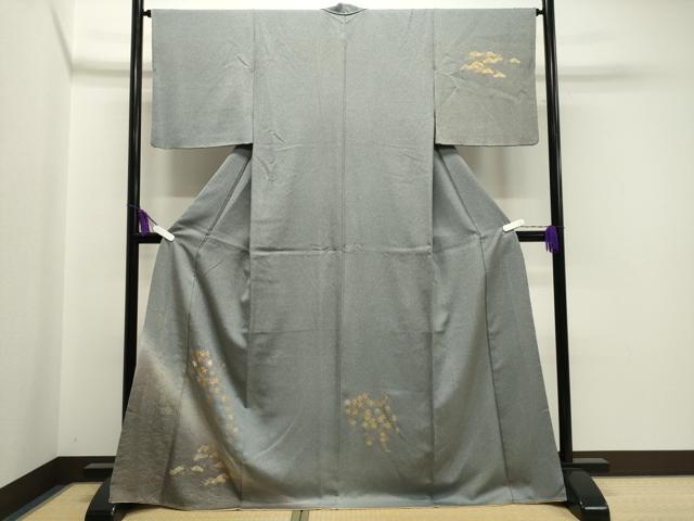 平和屋着物●訪問着　刺繍　竜田川松文　暈し染め　金彩　正絹　逸品　CAAX5661gh