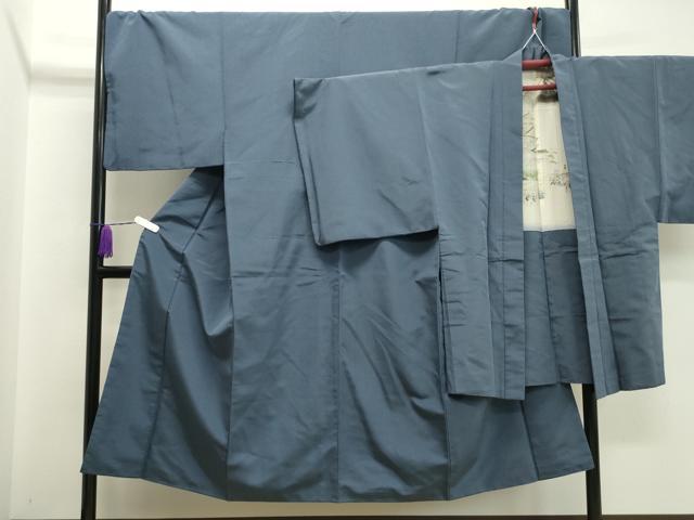 平和屋着物●男性　本場大島紬　アンサンブル　薩摩結城　御召御納戸色　正絹　逸品　CAAX5713gh