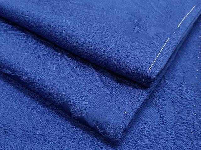 平和屋着物●上質な色無地　草花地紋　濃藍色　正絹　逸品　未使用　CAAX5723gh