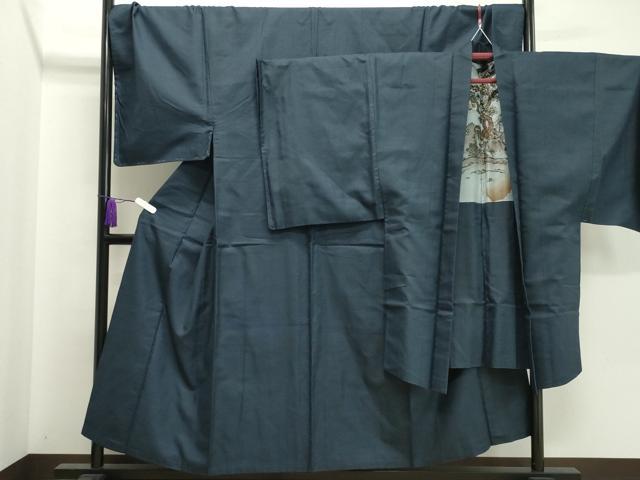 平和屋着物●男性　お召　アンサンブル　100亀甲　キングサイズ　正絹　逸品　未使用　CAAX5732gh