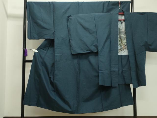 平和屋着物●男性　紬　アンサンブル　100亀甲　正絹　逸品　CAAX5733gh