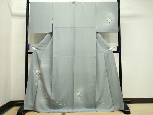 平和屋着物●訪問着　手描き　草花文　暈し染め　正絹　逸品　CAAX5765gh