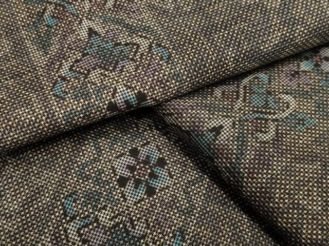 平和屋着物●本場大島紬　7マルキ　菱花唐草間道　正絹　逸品　未使用　CAAX5777gh