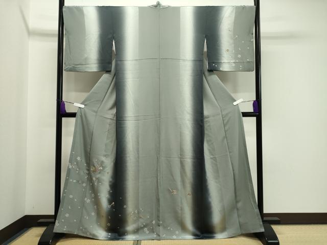 平和屋着物●訪問着　刺繍　舞梅玩具文　暈し染め　金糸　正絹　逸品　CAAX5784gh