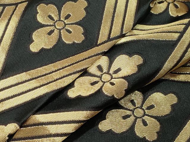 平和屋着物●男性　馬乗り袴　花菱文　黒地　金糸　CAAX5797gh