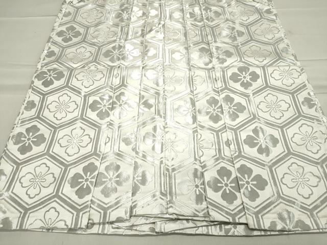 平和屋着物○男性 馬乗り袴 亀甲花菱文 銀糸 未使用 CAAX5799gh